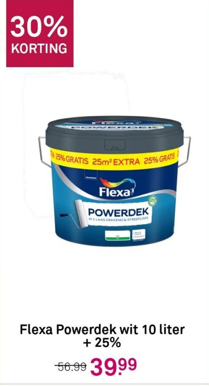 Flexa Powerdek wit 10 liter + 25% aanbieding bij Karwei