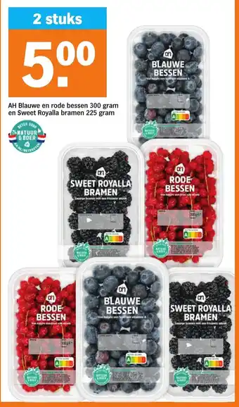 AH Blauwe en rode bessen 300 gram en Sweet Royalla bramen 225 gram ...