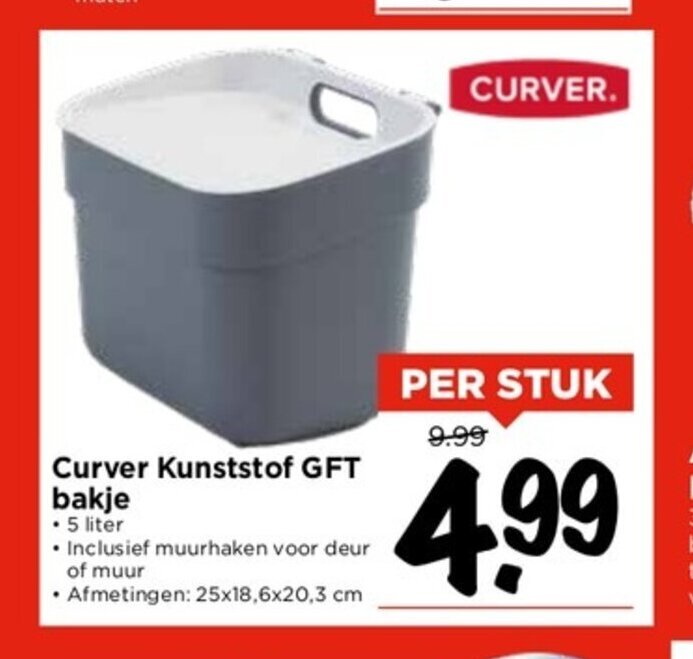 Curver Kunststof GFT bakje aanbieding bij Vomar Voordeelmarkt