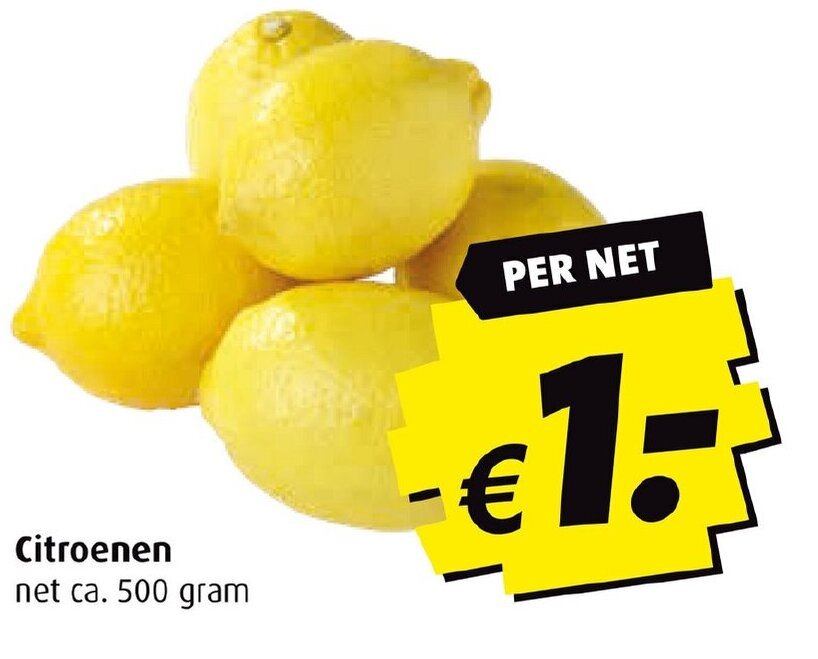 Citroenen net ca. 500 gram aanbieding bij Boni