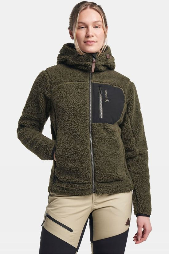 Tenson himalaya teddy vest dames groen aanbieding bij Bever