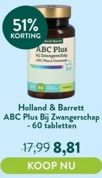 Abc plus bij zwangerschap - 60 tabletten aanbieding bij Holland & Barrett