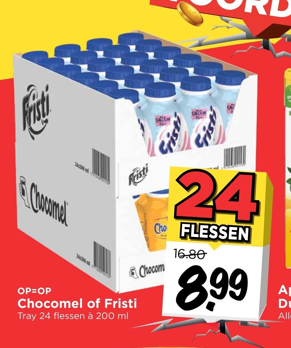 Chocomel of Fristi 200 ml 24 Flessen aanbieding bij Vomar