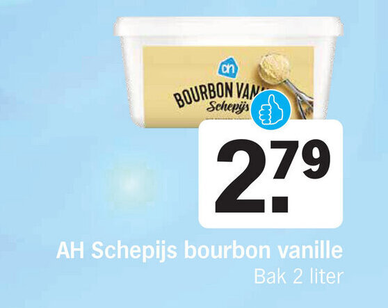 AH Schepijs bourbon vanille Bak 2 liter aanbieding bij Albert Heijn