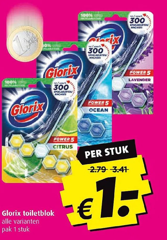 Glorix toiletblok aanbieding bij Boni