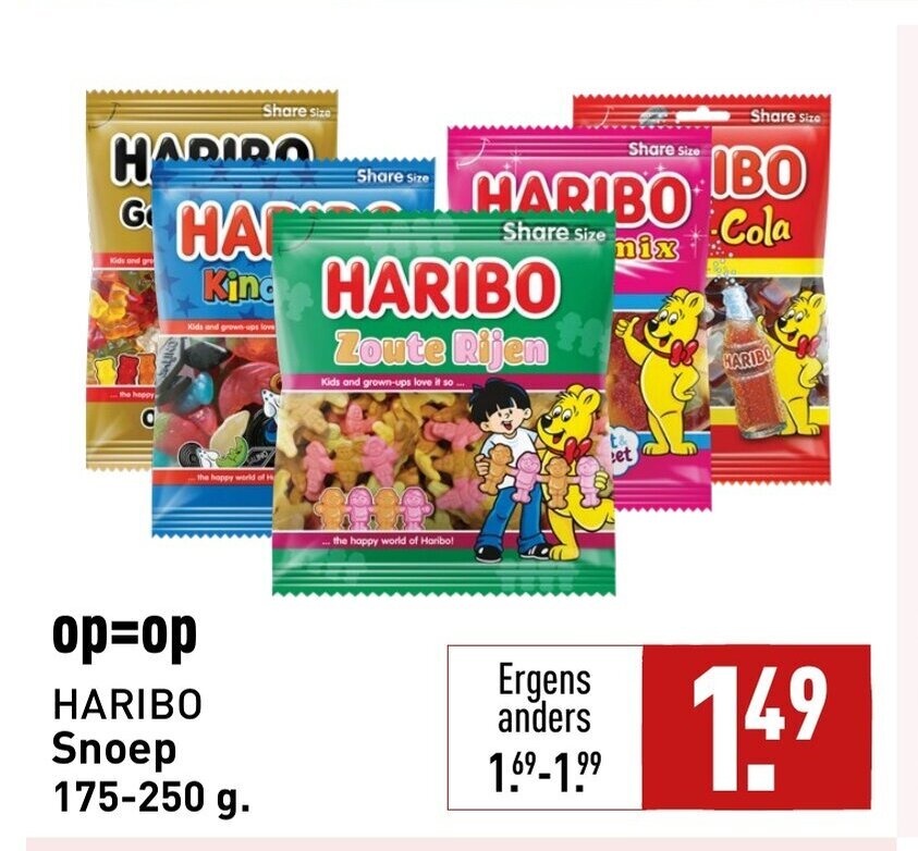 HARIBO Snoep 175-250 g aanbieding bij ALDI