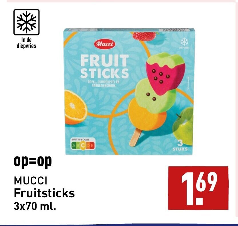 MUCCI Fruitsticks 3x70 ml. aanbieding bij ALDI