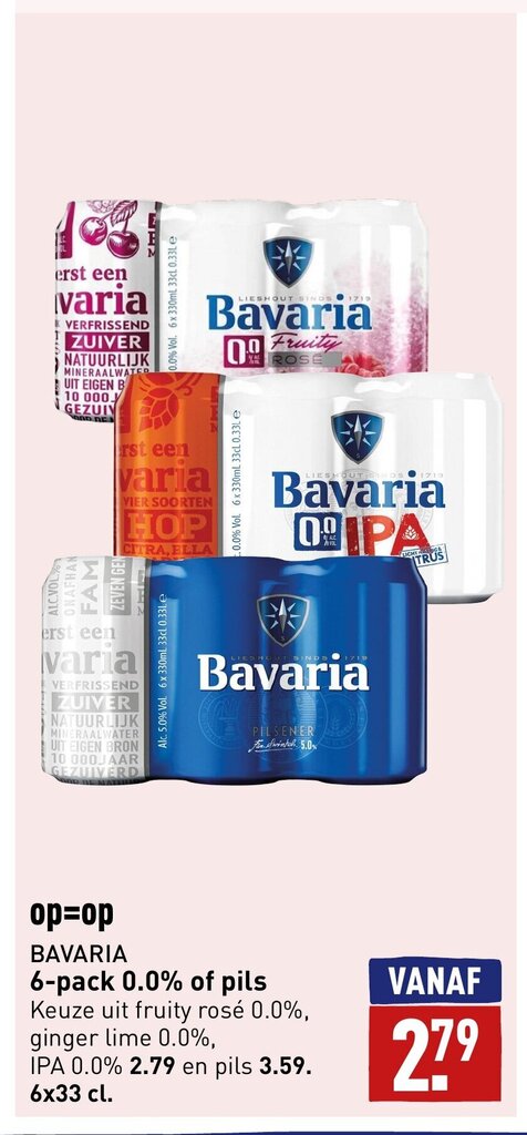 BAVARIA 6-pack 0.0% of pils aanbieding bij ALDI