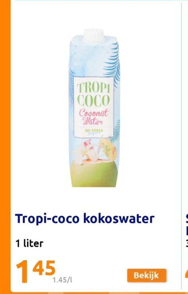 Tropi-coco kokoswater 1 liter aanbieding bij Action