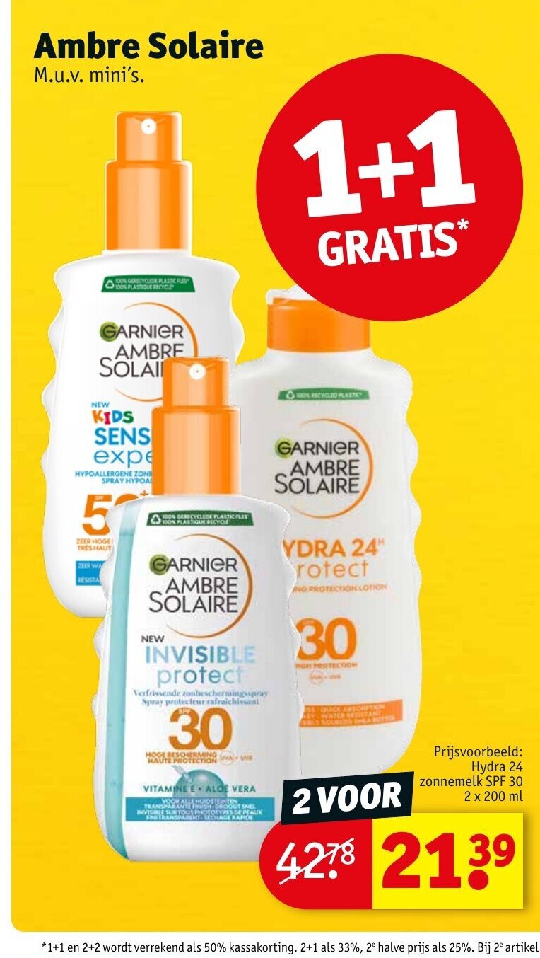 Ambre Solaire M.u.v. mini's. aanbieding bij Kruidvat