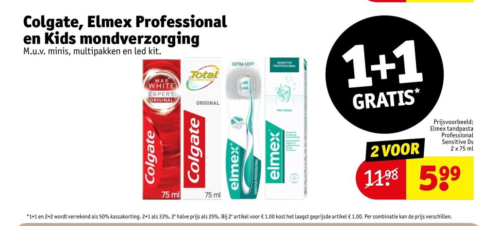 Colgate, Elmex Professional en Kids mondverzorging 1+1 gratis ...