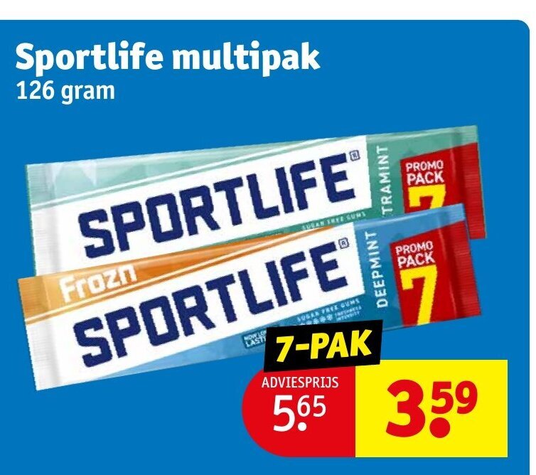 Sportlife multipak 126 gram 7-PAK aanbieding bij Kruidvat