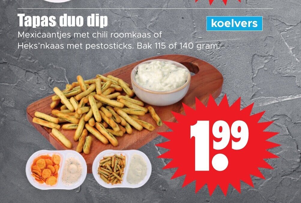 Tapas duo dip Mexicaantjes met chili roomkaas of Heks'nkaas met ...