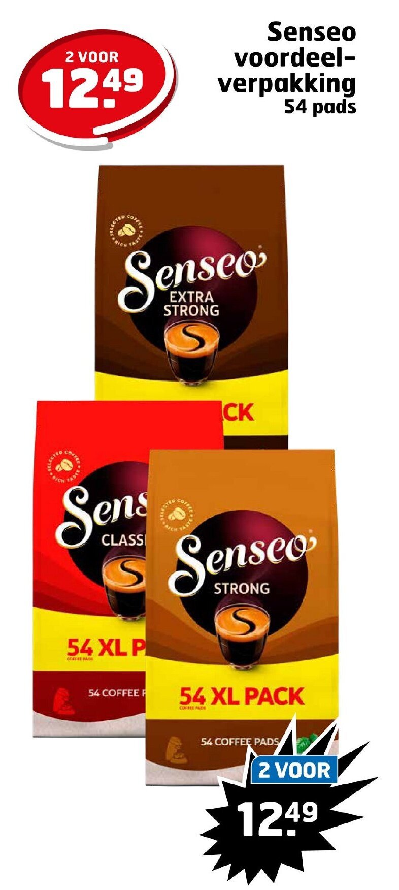 Senseo voordeel-verpakking 54 pads aanbieding bij Trekpleister