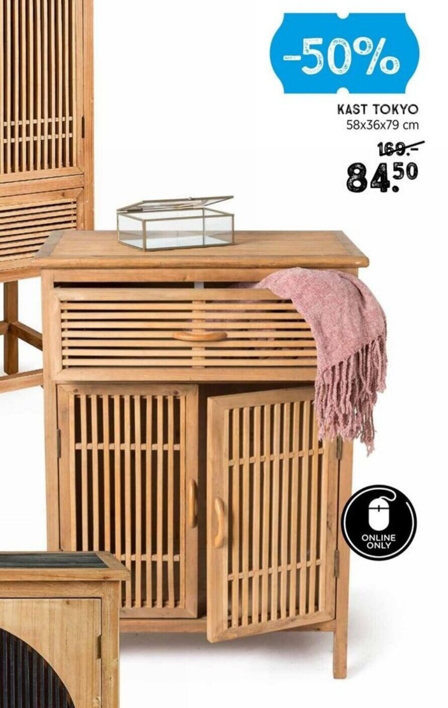 KAST TOKYO 58x36x79 cm aanbieding bij Xenos