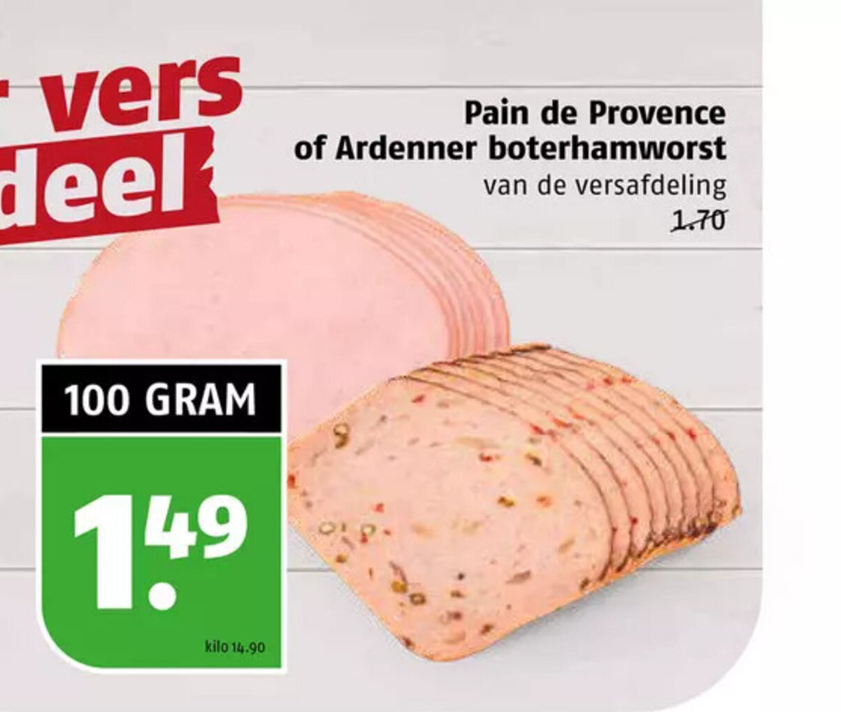 Pain de Provence of Ardenner boterhamworst van de versafdeling 100g ...