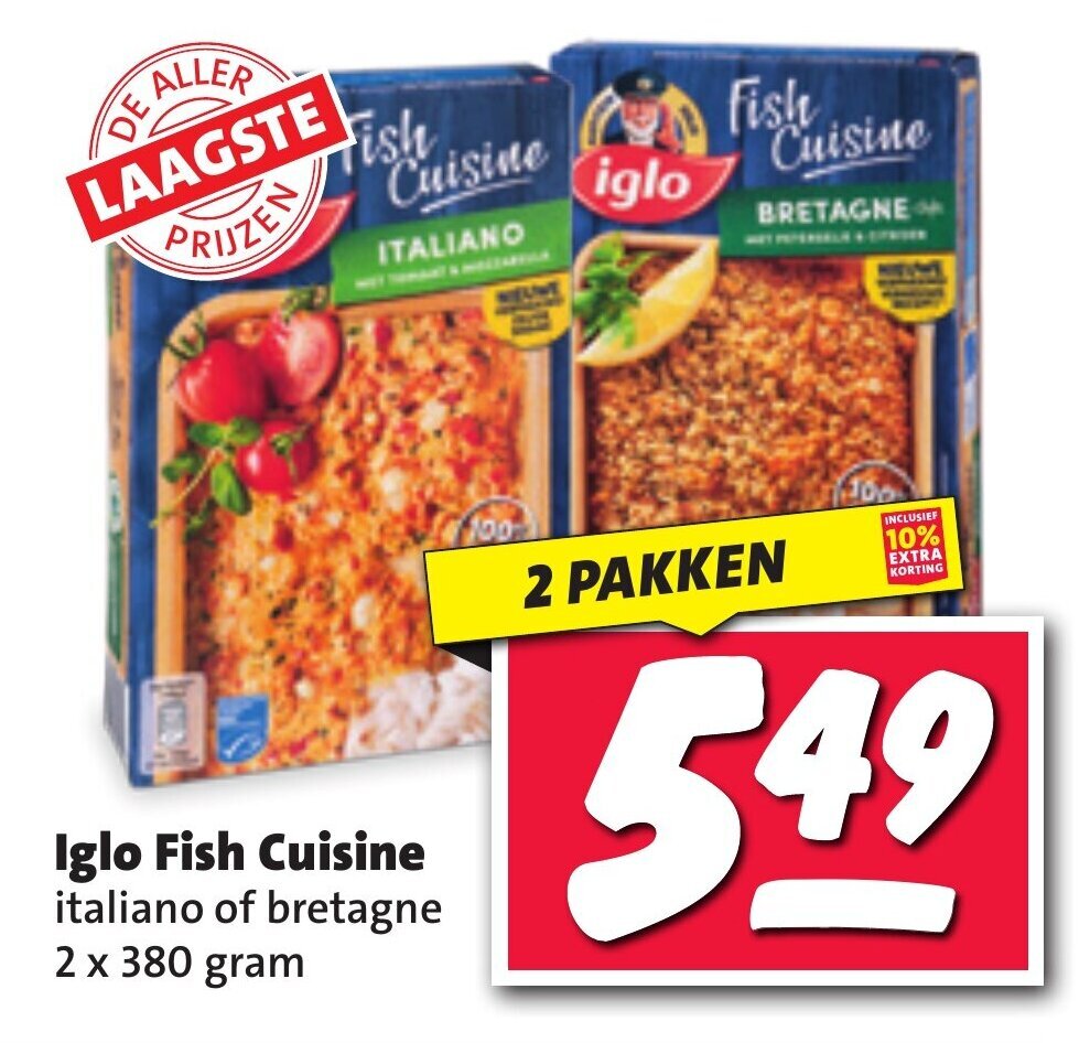 Iglo Fish Cuisine italiano of bretagne 2 x 380 gram aanbieding bij ...