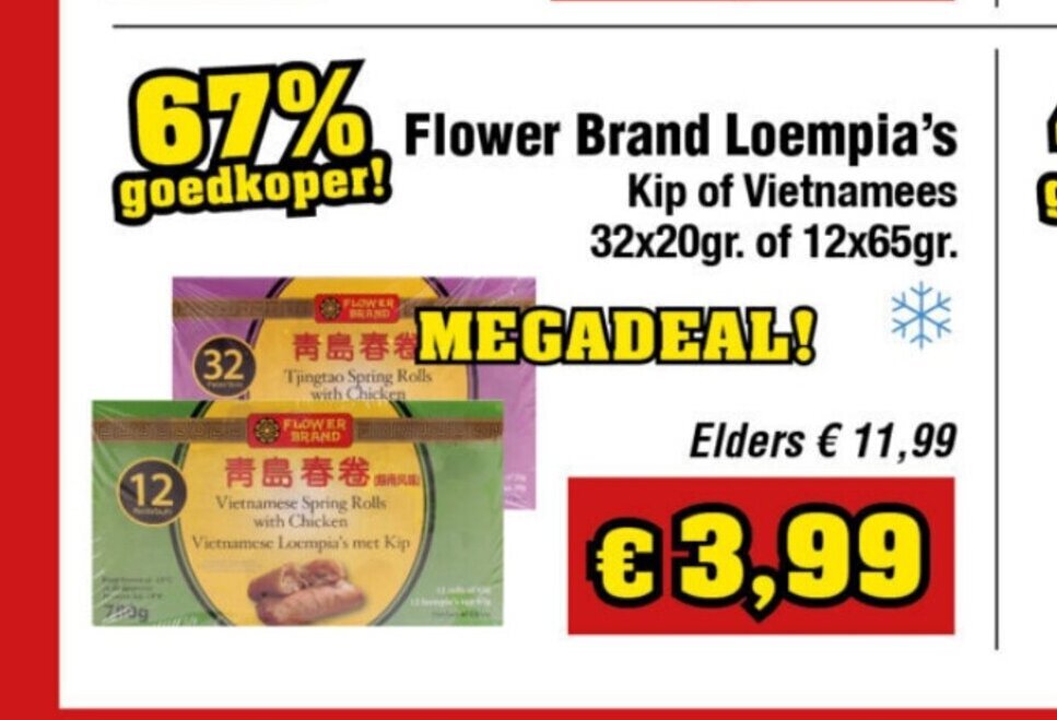 Flower Brand Loempia's Kip of Vietnamees 32x20gr. of 12x65gr ...