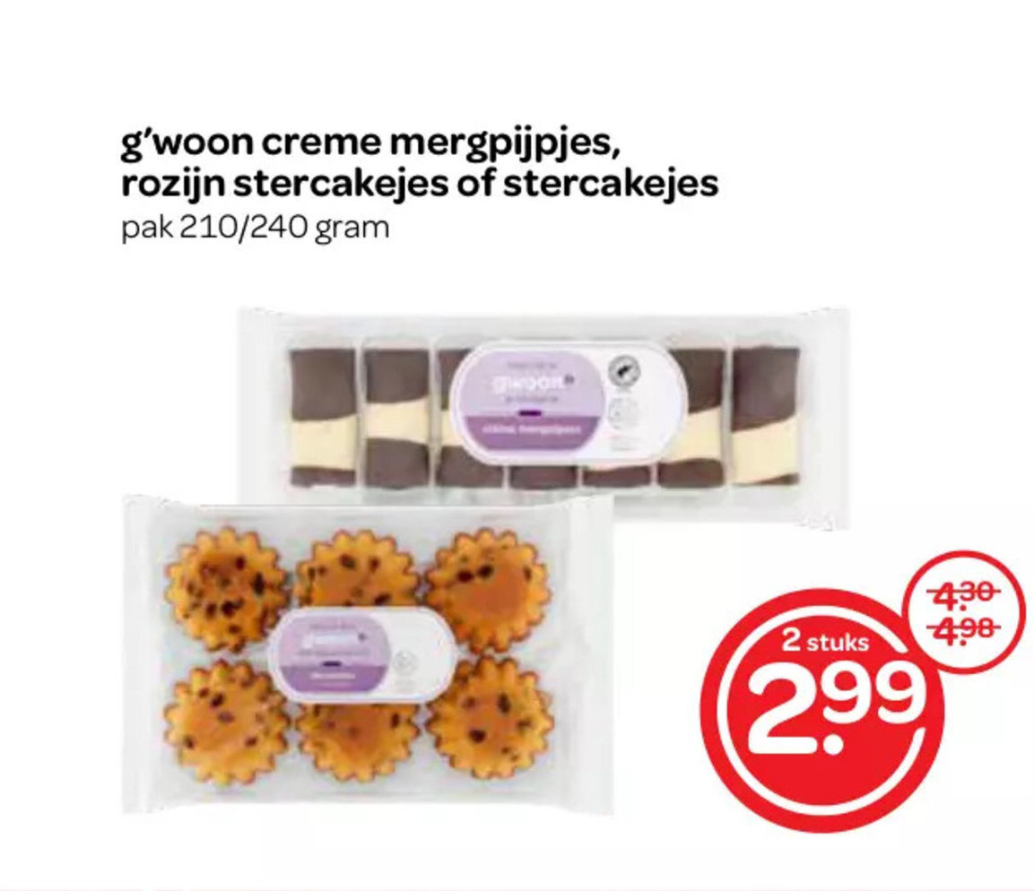 g'woon creme mergpijpjes, rozijn stercakejes of stercakejes pak 210/240 ...