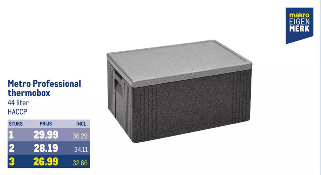 Metro Professional thermobox 44 liter aanbieding bij Makro