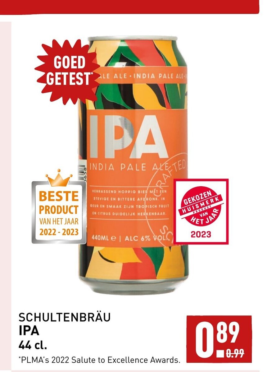 SCHULTENBRÄU IPA 44 cl aanbieding bij ALDI
