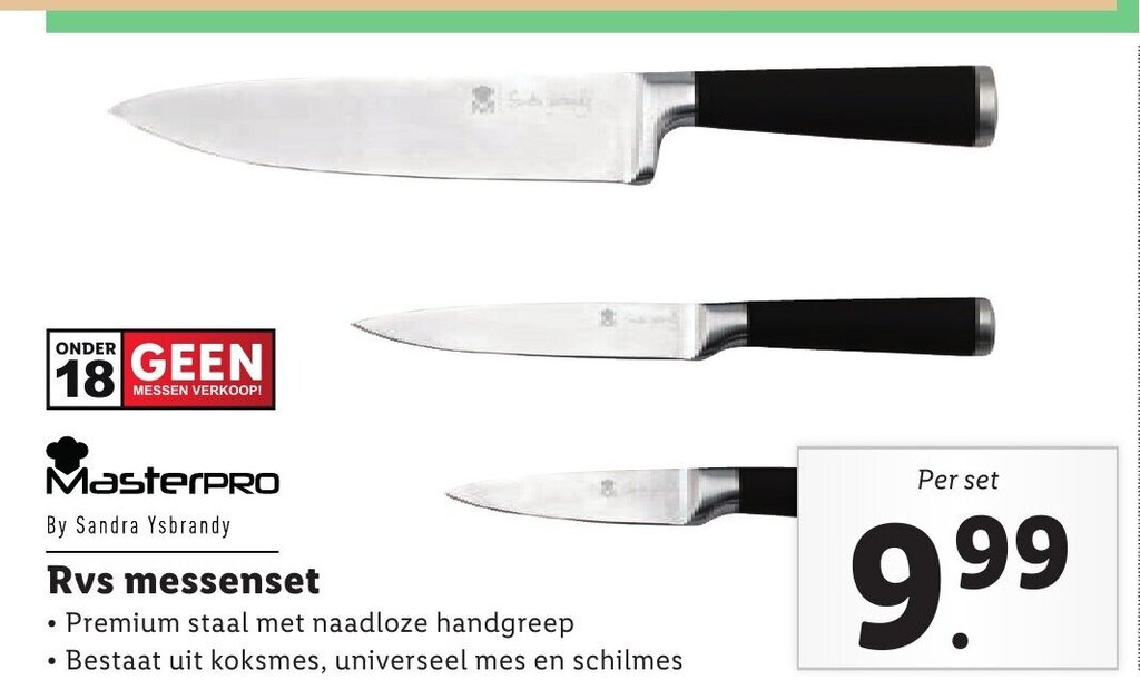 MasterPRO Rvs messenset aanbieding bij Lidl