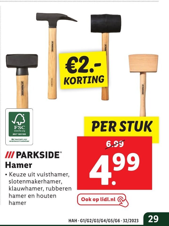 PARKSIDEⓇ Hamer aanbieding bij Lidl