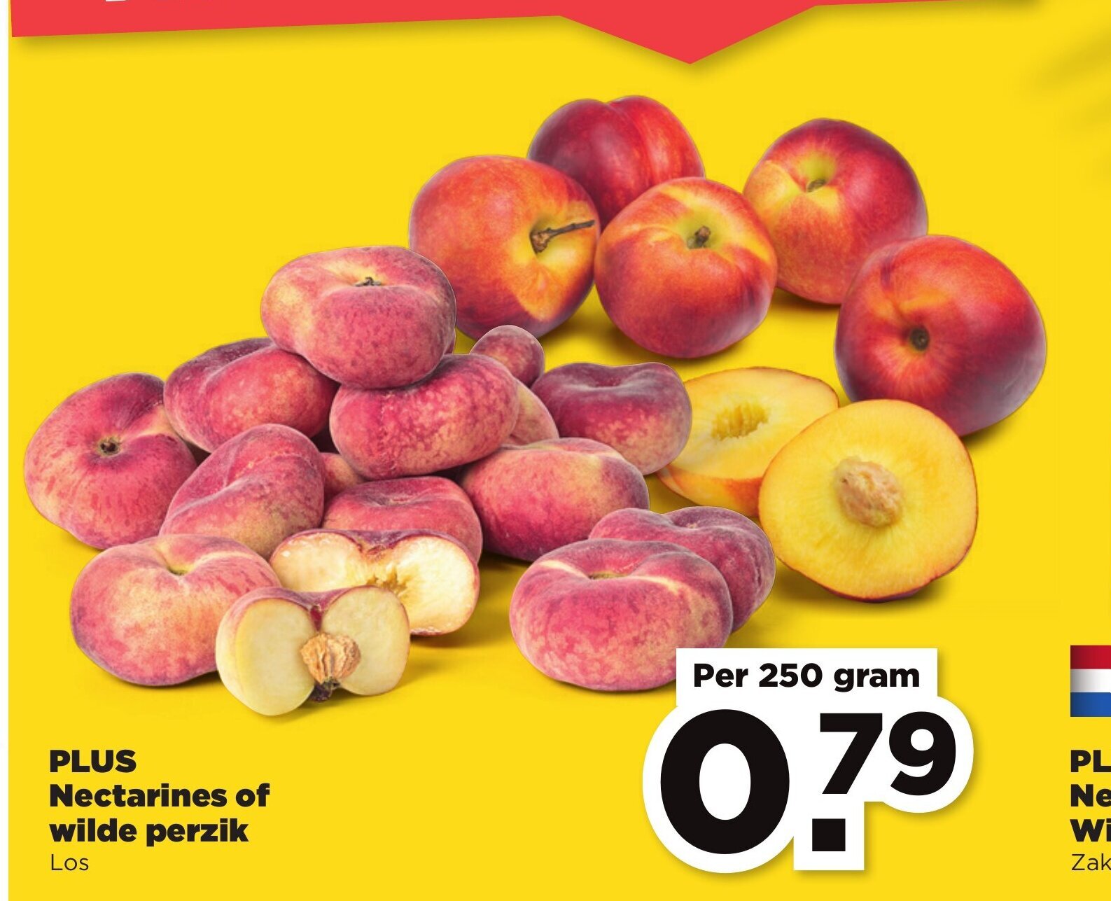 Nectarines of wilde perzik Per 250 gram aanbieding bij PLUS