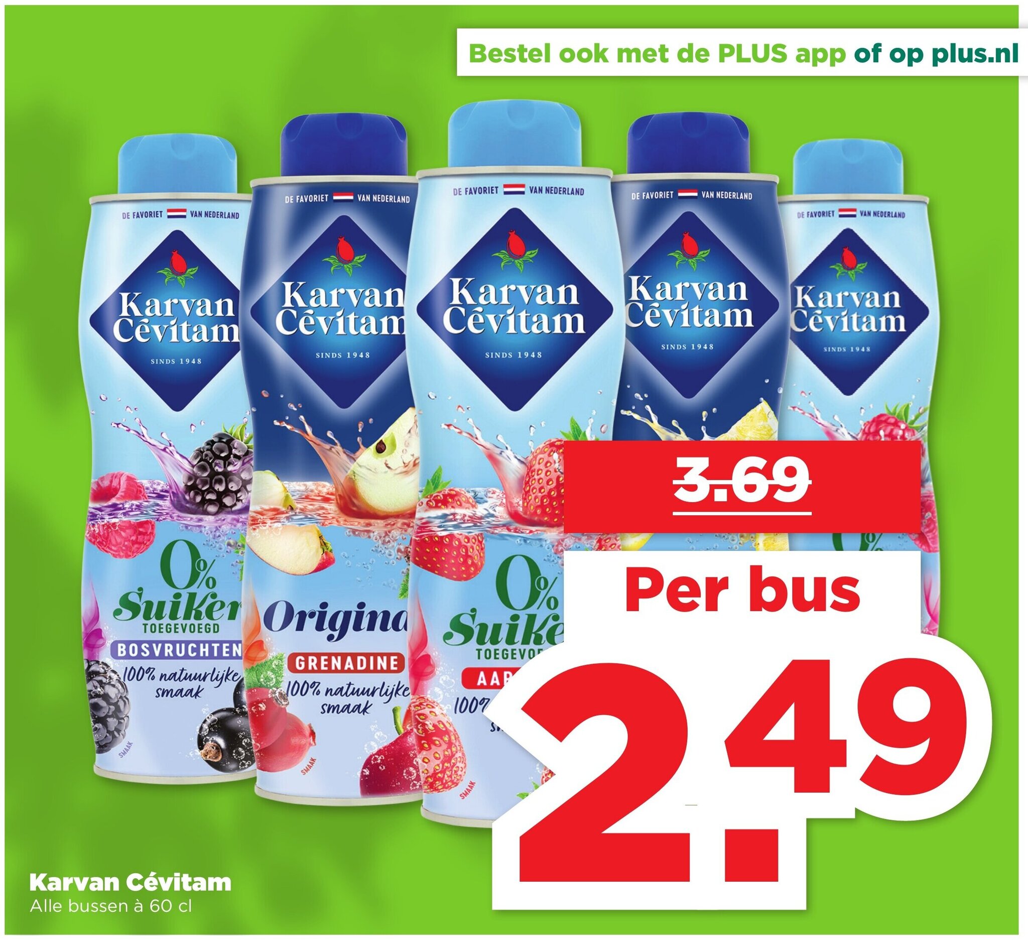 Karvan Cévitam Alle bussen à 60 cl aanbieding bij PLUS