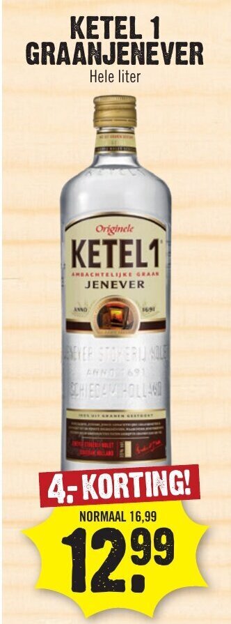 KETEL 1 GRAANJENEVER Hele liter aanbieding bij Dirk