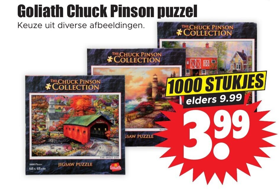 Goliath Chuck Pinson puzzel aanbieding bij Dirk