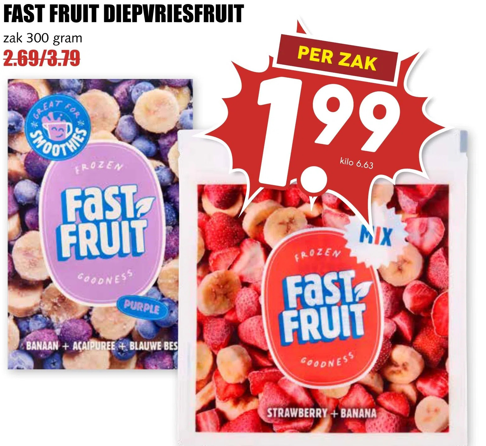 Fast fruit diepvriesfruit aanbieding bij MCD Supermarkt