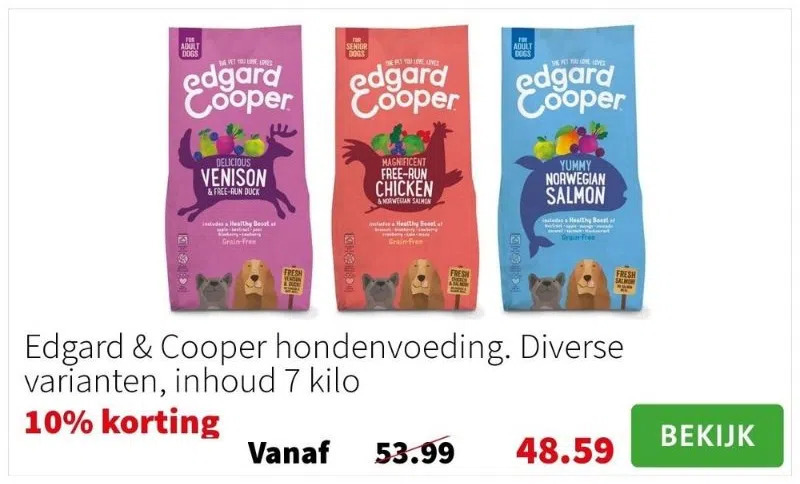 Edgard & cooper hondenvoeding. diverse varianten, inhoud 7 kilo ...