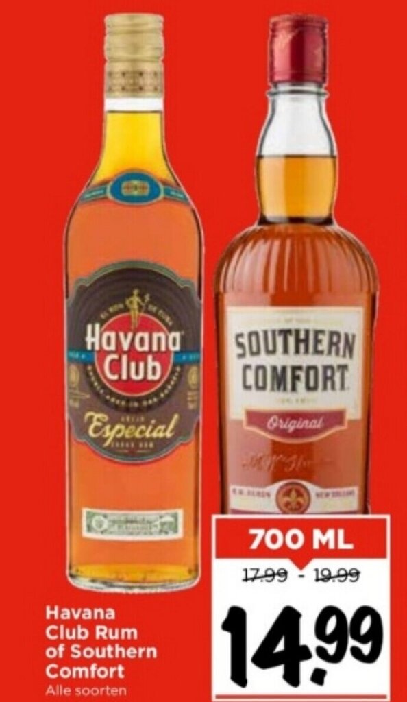 Havana Club Rum of Southern Comfort Alle soorten 700 ml aanbieding bij ...