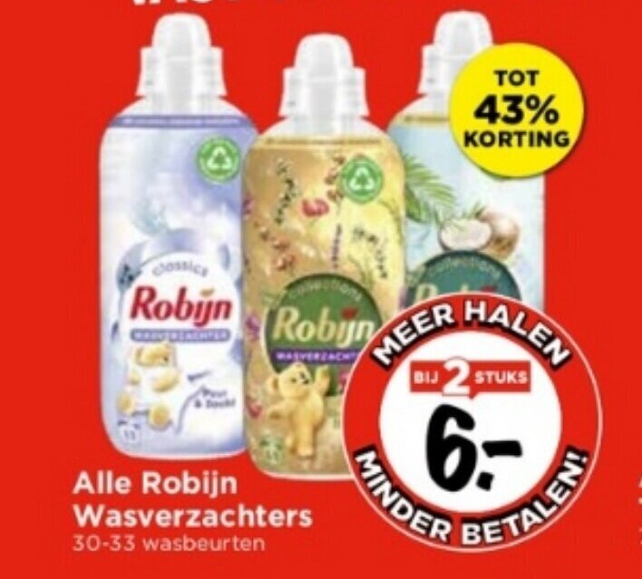 Alle Robijn Wasverzachters 30-33 wasbeurten aanbieding bij Vomar ...