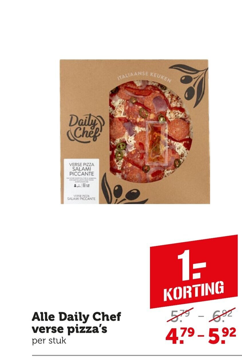 Alle Daily Chef verse pizza's aanbieding bij Coop