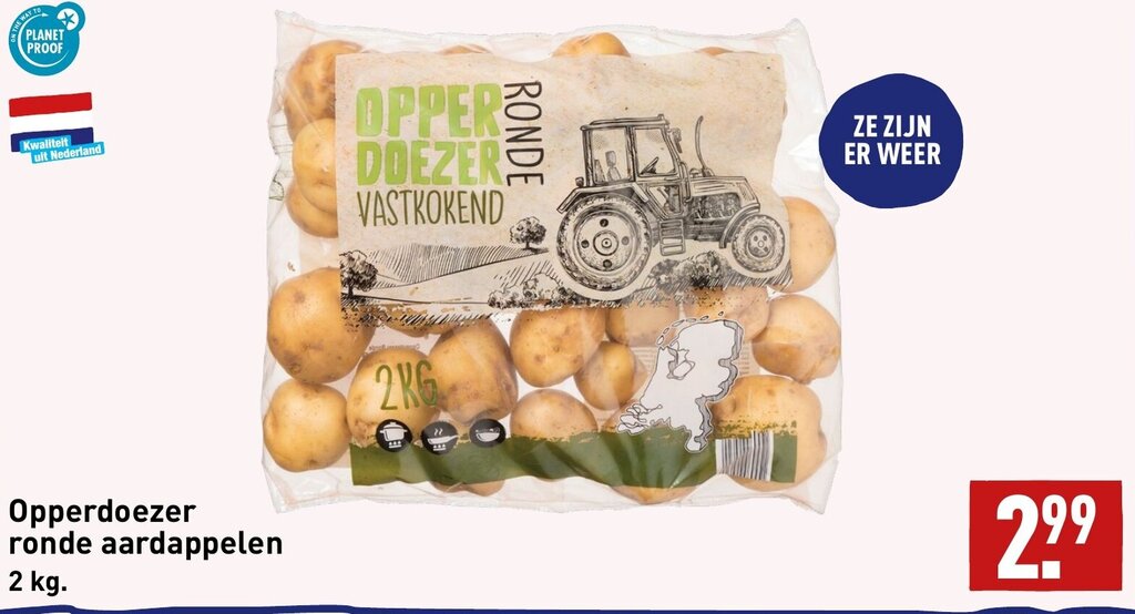 Opperdoezer ronde aardappelen 2 kg. aanbieding bij ALDI