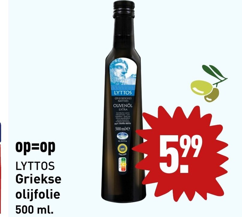 LYTTOS Griekse olijfolie 500 ml. aanbieding bij ALDI