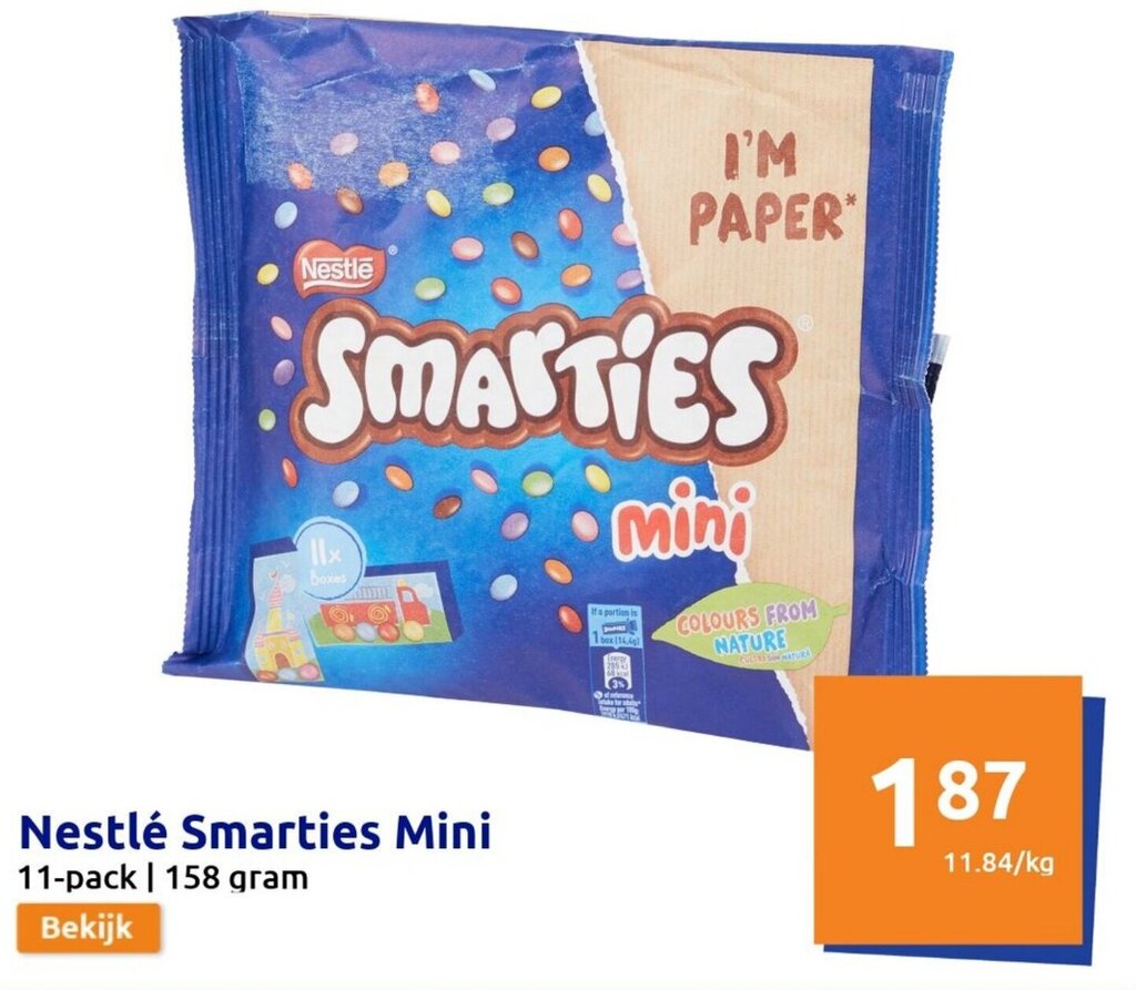 Nestlé Smarties Mini 11-pack | 158 gram aanbieding bij Action