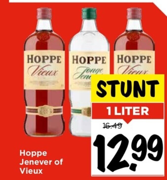 Hoppe Jenever of Vieux 1 LITER aanbieding bij Vomar