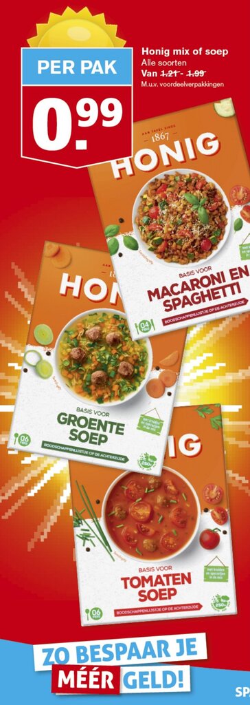 Honig mix of soep Alle soorten aanbieding bij Hoogvliet