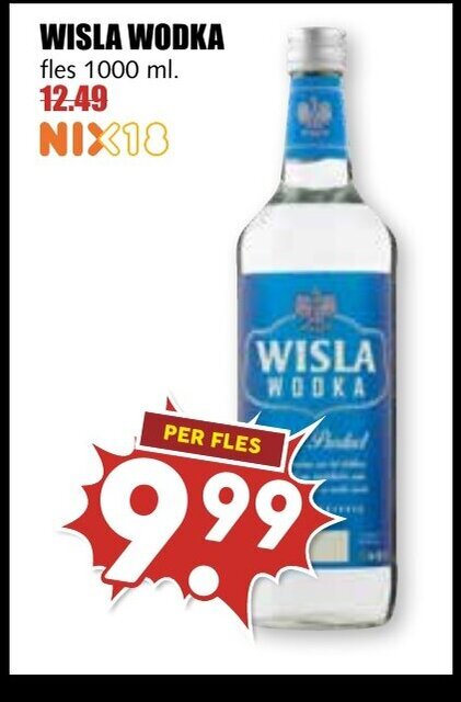 WISLA WODKA fles 1000 ml. aanbieding bij De Boerenschuur