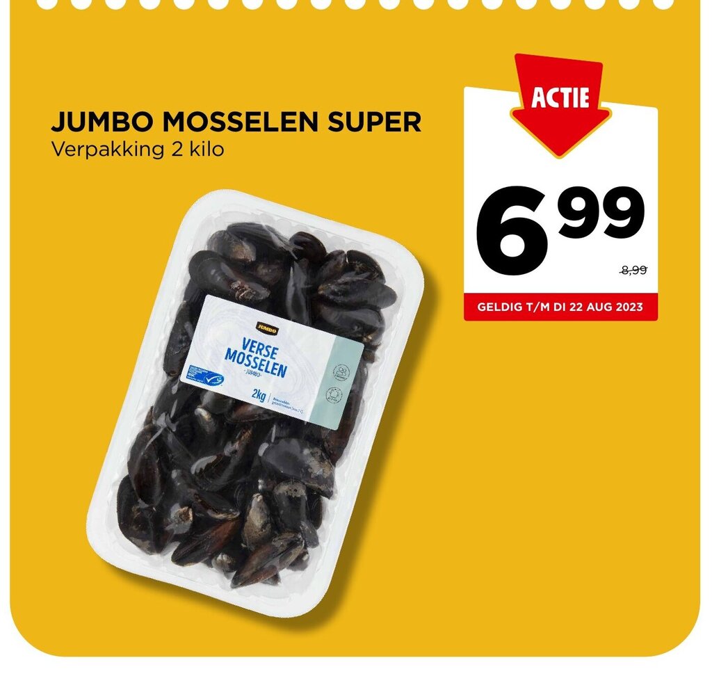 JUMBO MOSSELEN SUPER Verpakking 2 kilo aanbieding bij Jumbo