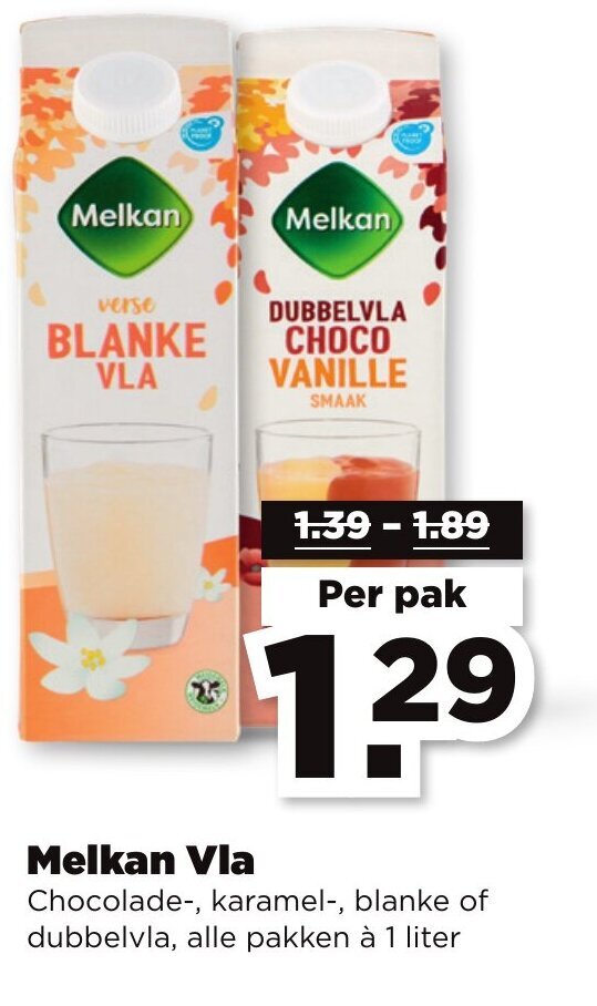 Melkan Vla Chocolade-, karamel-, blanke of dubbelvla, alle pakken à 1 ...
