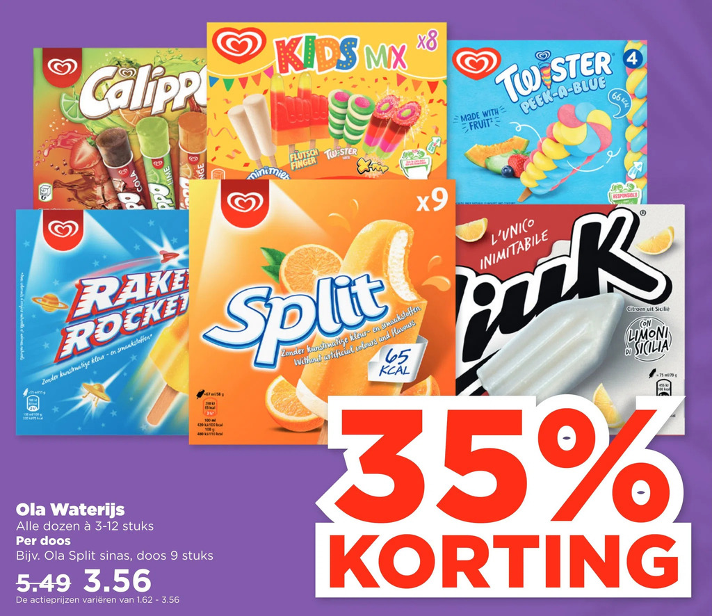 Ola waterijs aanbieding bij PLUS