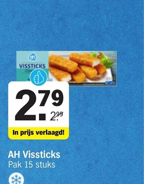 AH Vissticks Pak 15 stuks aanbieding bij Albert Heijn