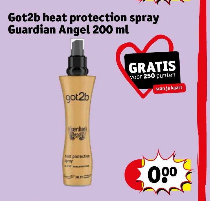 Got2b heat protection spray Guardian Angel 200 ml aanbieding bij Kruidvat