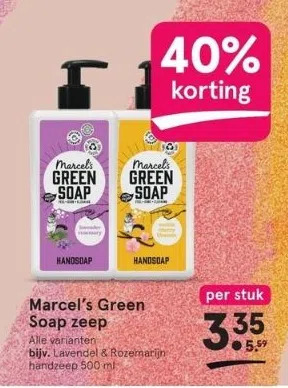 Marcel's green soap zeep aanbieding bij Etos