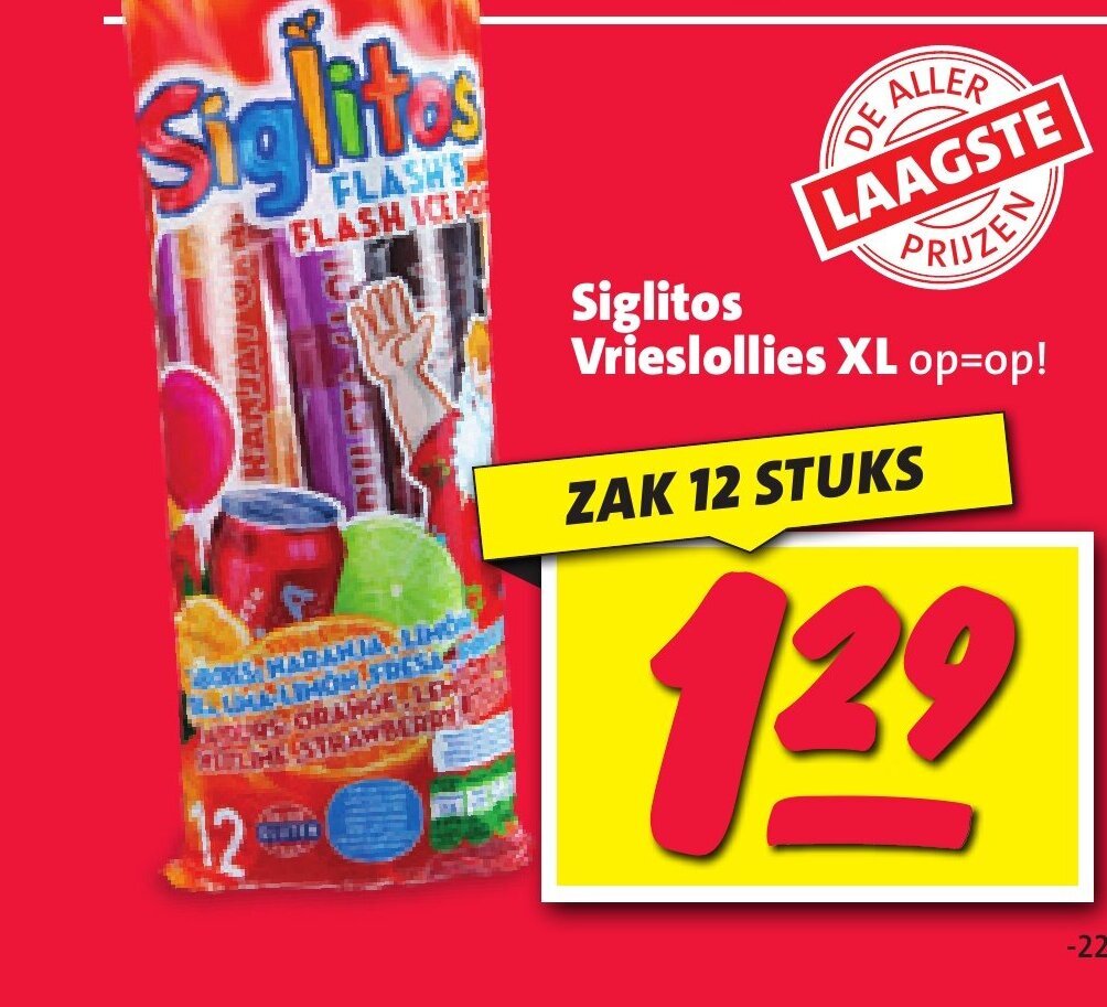 Siglitos Vrieslollies XL aanbieding bij Nettorama