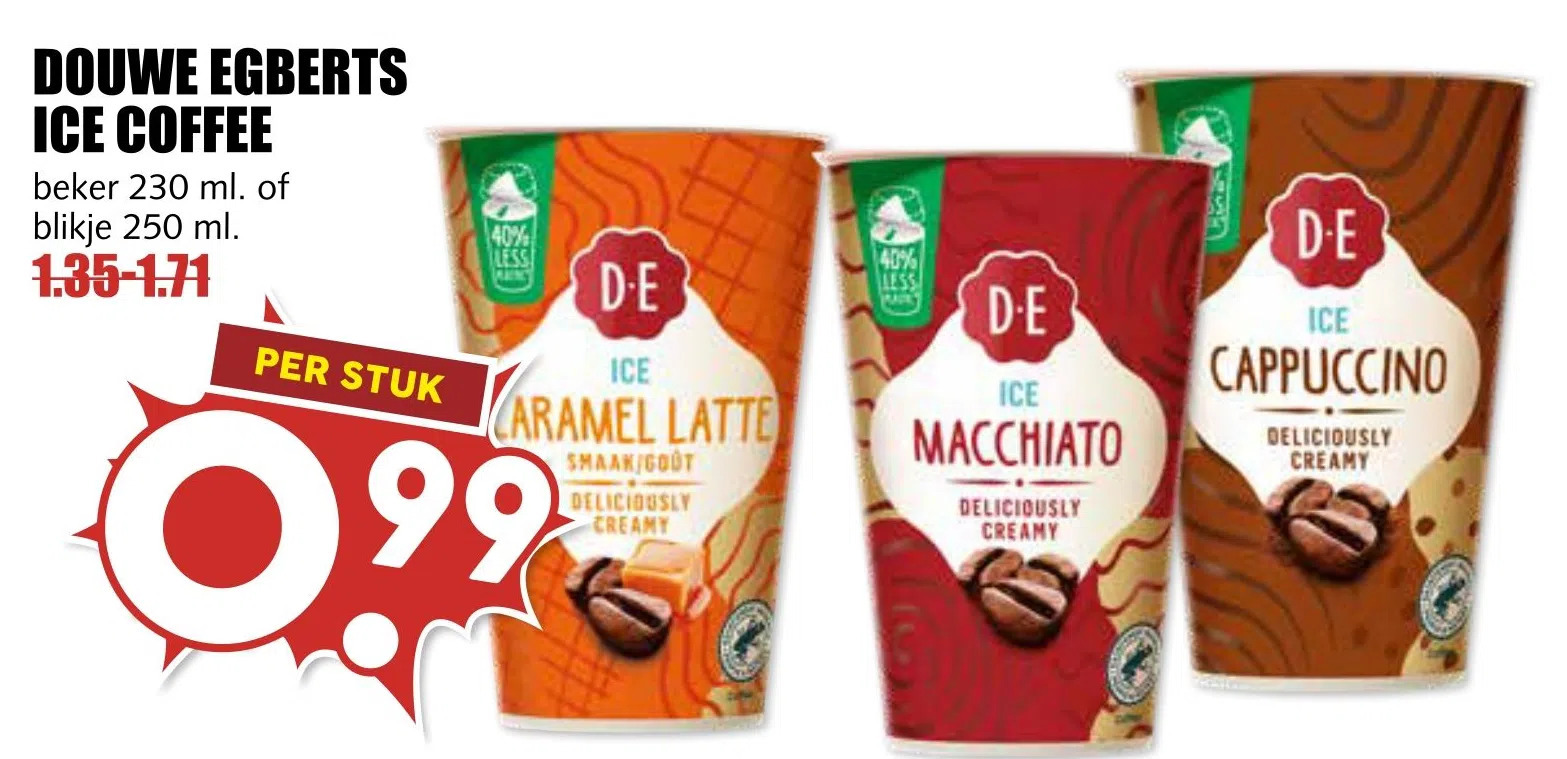 Douwe egberts ice coffee aanbieding bij MCD Supermarkt